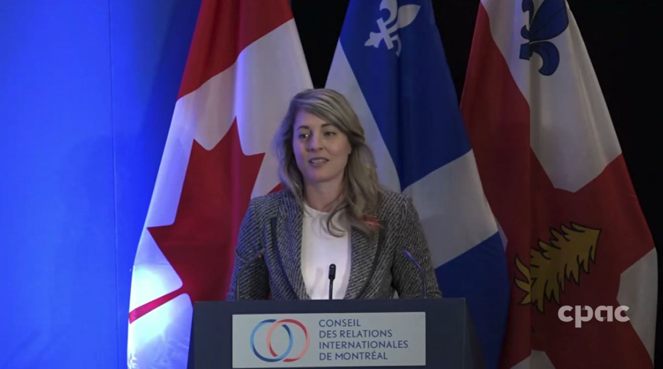 Foreign Affairs Minister Mélanie Joly Delivers Foreign Policy Speech in Montreal | Public Record ...