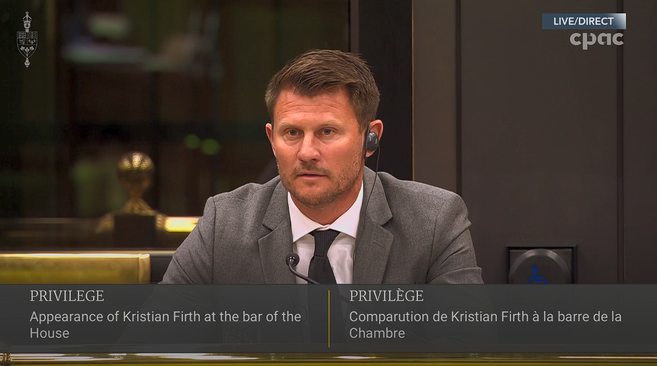 ArriveCan Contractor Kristian Firth Appears at the Bar of the House of ...