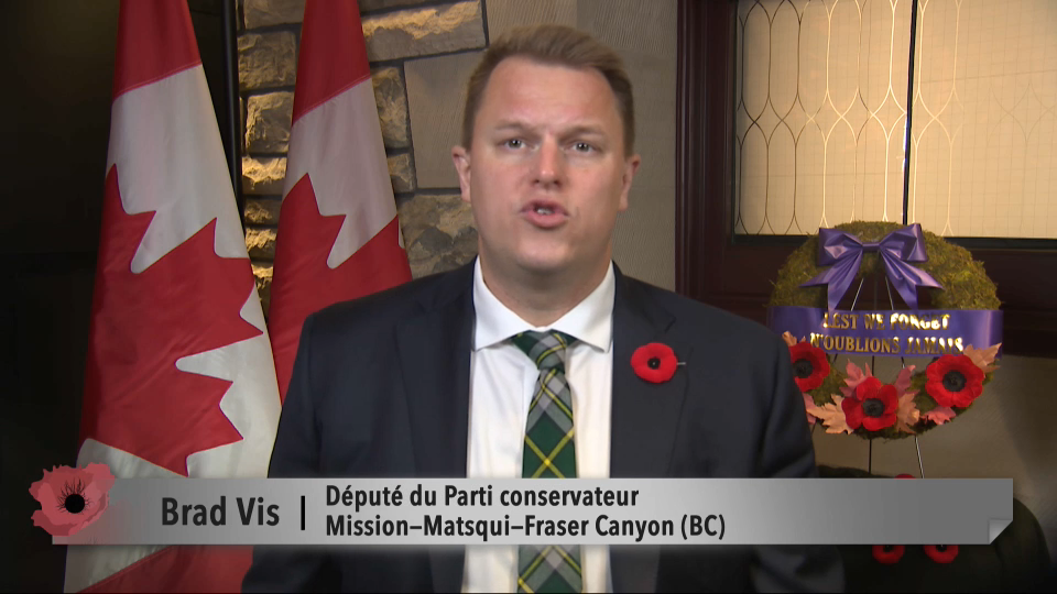 Brad Vis – Jour du souvenir 2024 | Messages des députés | CPAC.ca
